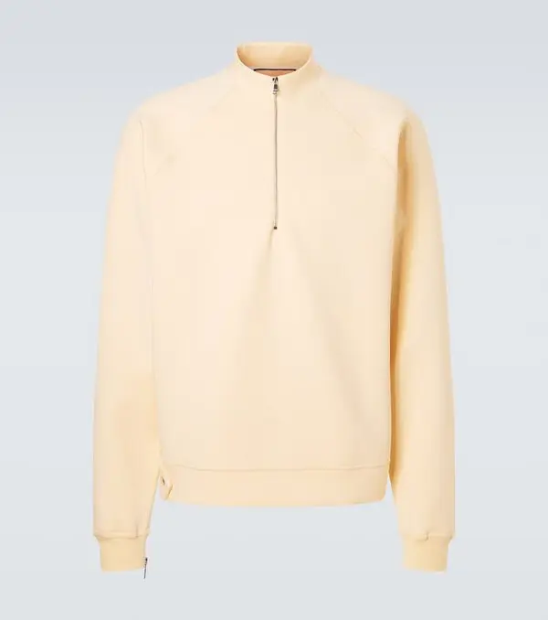 Plan C Cotton-blend Half-zip Sweatshirt