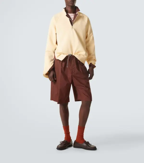 Plan C Cotton-blend Half-zip Sweatshirt