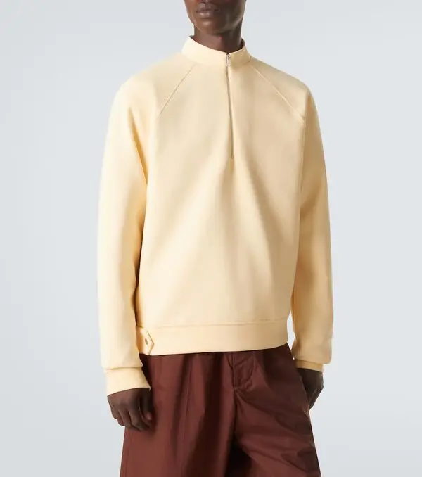 Plan C Cotton-blend Half-zip Sweatshirt