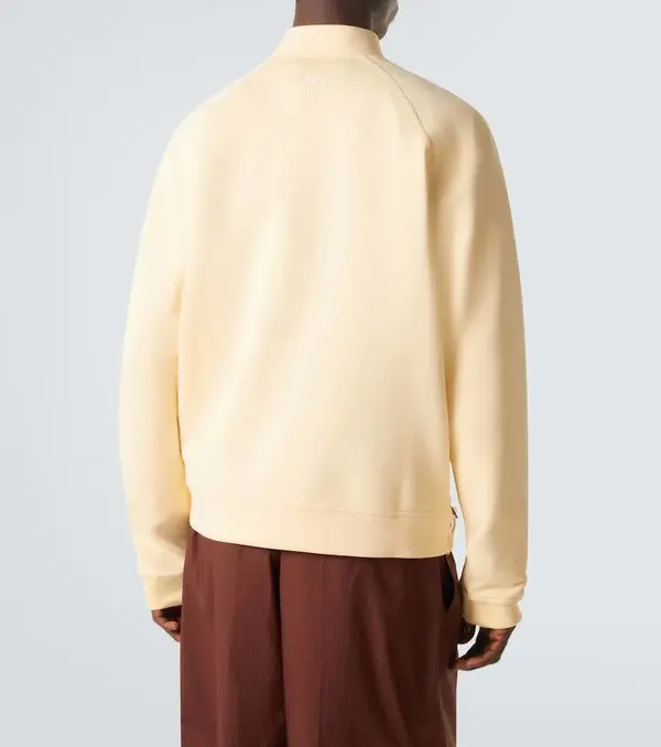 Plan C Cotton-blend Half-zip Sweatshirt