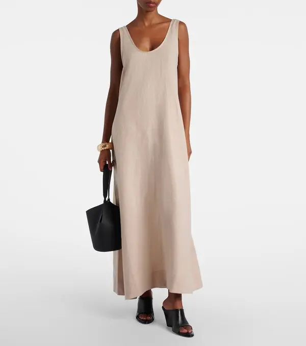 Asceno Capri Linen Maxi Dress