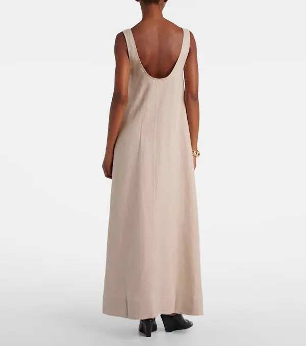 Asceno Capri Linen Maxi Dress