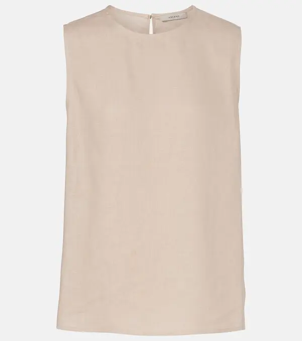 Asceno Trento Linen Top - Beige