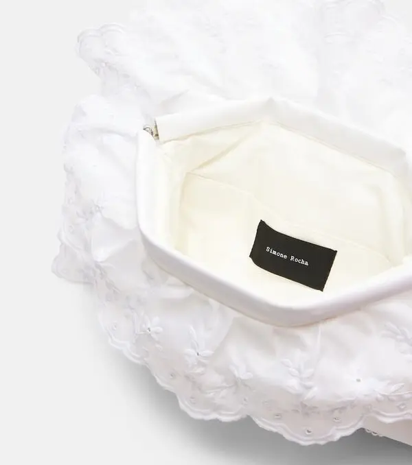 Simone Rocha Embellished Ruffled Clutch - White