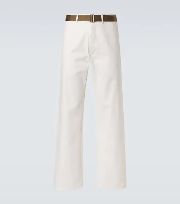 Plan C Belted Straight Leg Jeans - White
