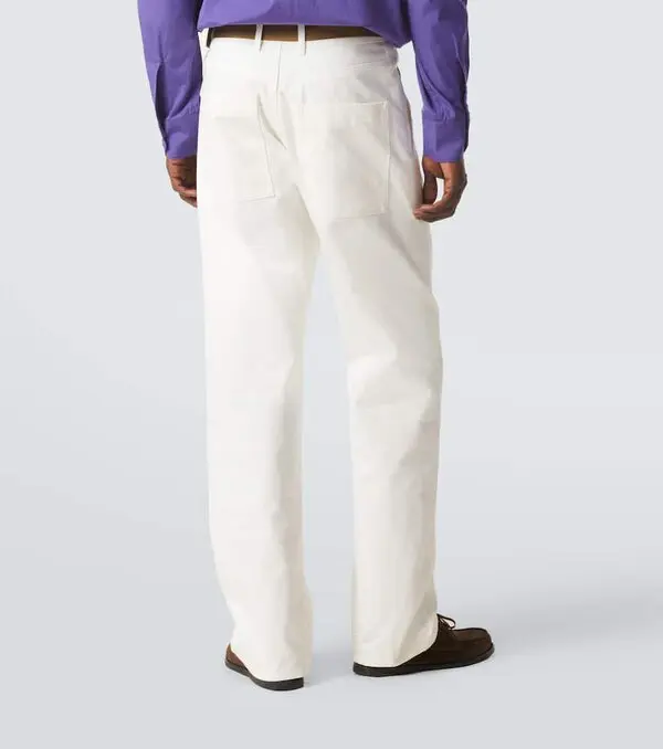 Plan C Belted Straight Leg Jeans - White