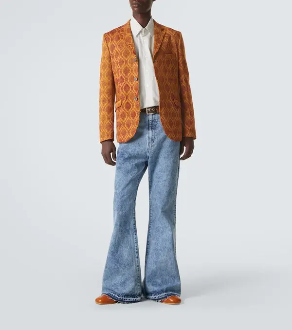 Junya Watanabe Floral Single-breasted Jacquard Blazer