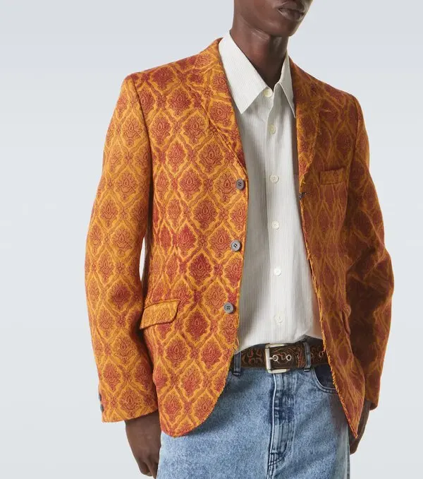 Junya Watanabe Floral Single-breasted Jacquard Blazer