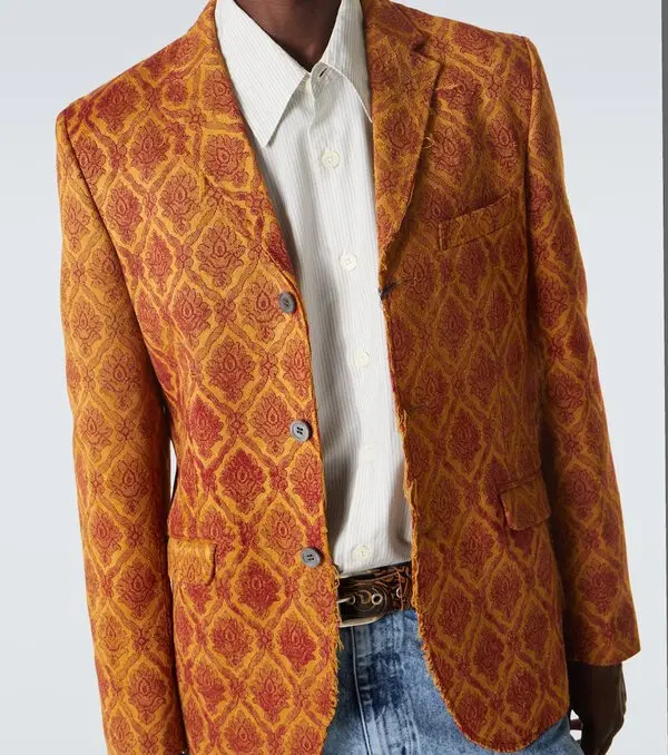 Junya Watanabe Floral Single-breasted Jacquard Blazer