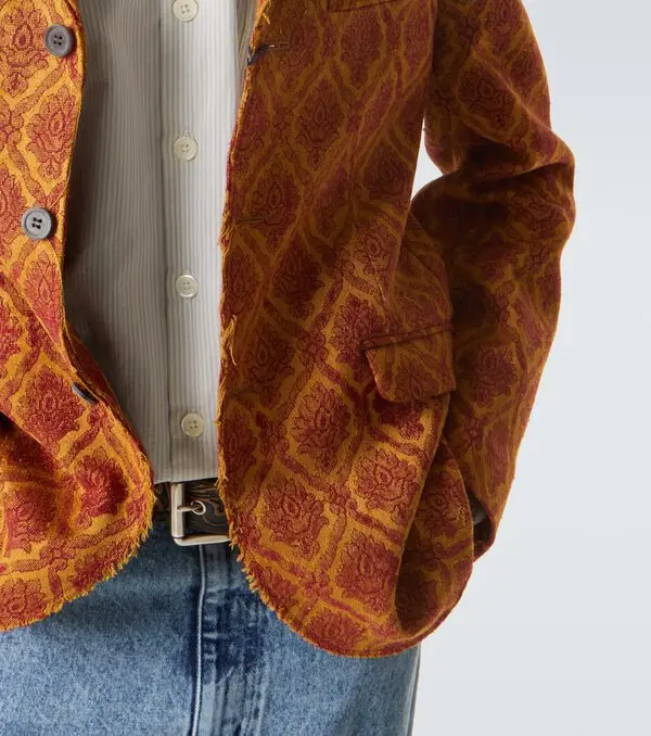 Junya Watanabe Floral Single-breasted Jacquard Blazer