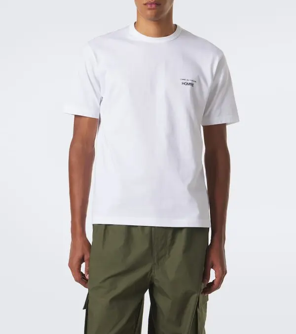Comme Des Garçons Homme Logo Cotton Jersey T-shirt - White