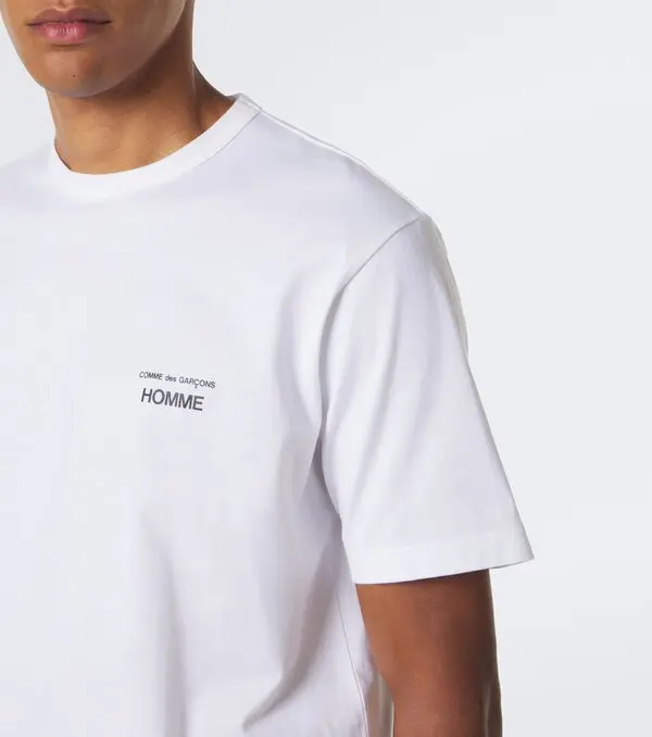 Comme Des Garçons Homme Logo Cotton Jersey T-shirt - White