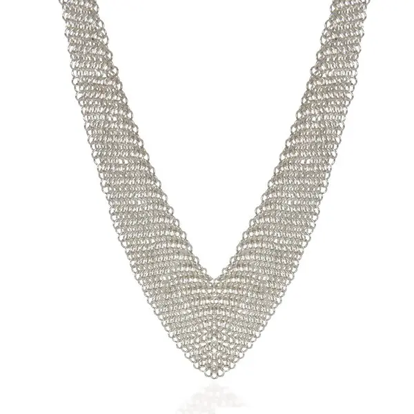 Tiffany & Co. Sterling Silver Elsa Peretti Mesh Bib Necklace - Sterling_silver
