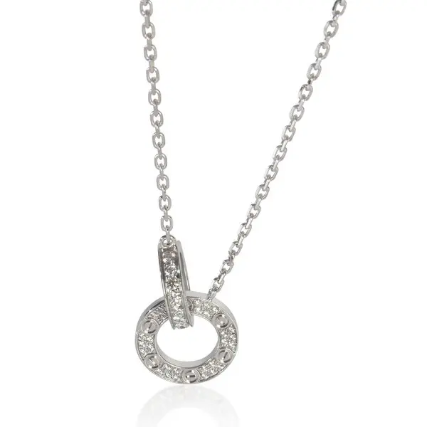 CARTIER Love Diamond Pendant Necklace - White_gold