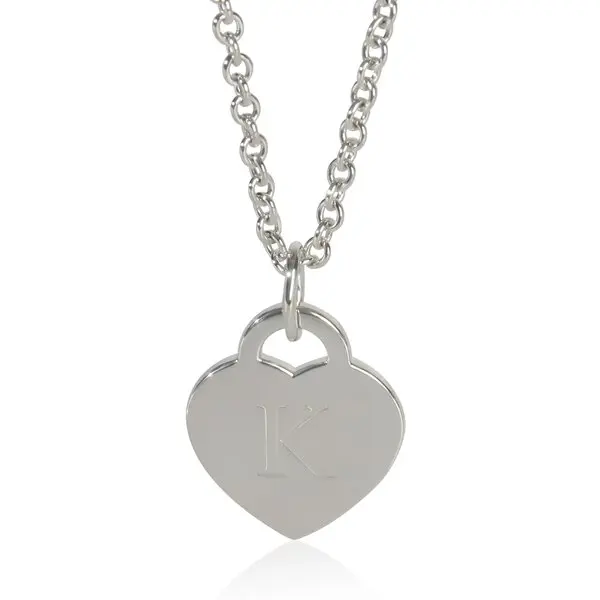 Tiffany & Co. Sterling Silver Initial K Heart Pendant - Sterling_silver
