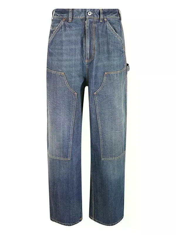 MAISON MARGIELA Stitching-detailing Distressed Wide-leg Jeans