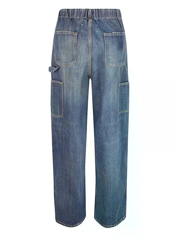 MAISON MARGIELA Stitching-detailing Distressed Wide-leg Jeans