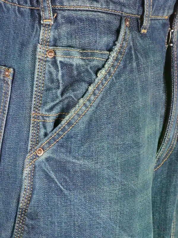 MAISON MARGIELA Stitching-detailing Distressed Wide-leg Jeans