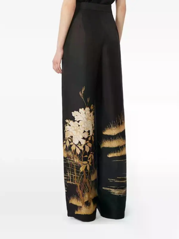 Max Mara Printed Silk Trousers