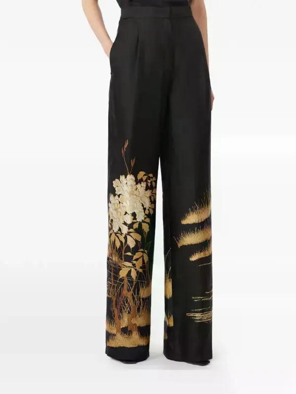 Max Mara Printed Silk Trousers