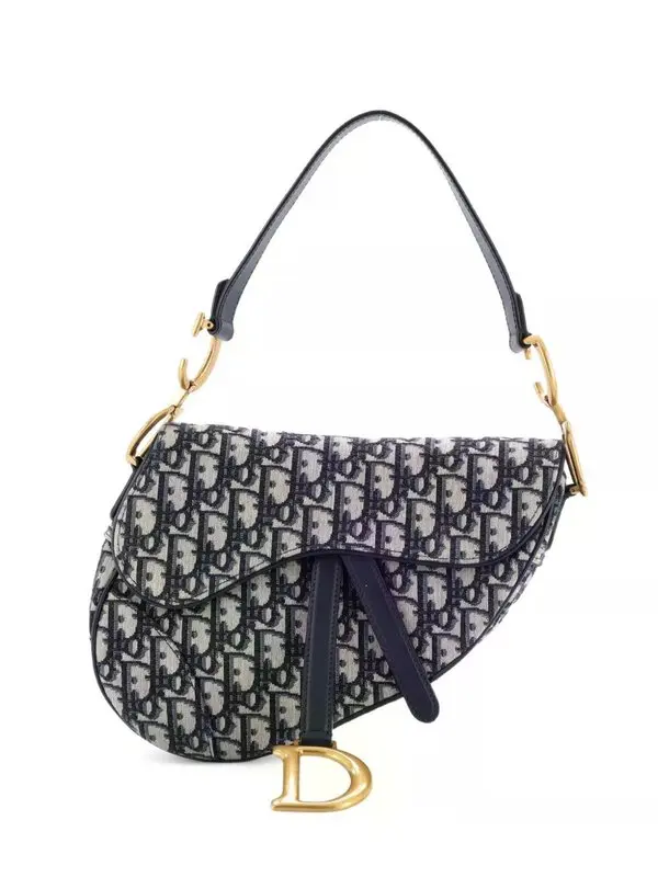 Dior Saddle Oblique Canvas Handbag - Blue