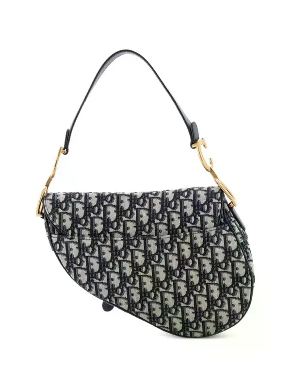 Dior Saddle Oblique Canvas Handbag - Blue