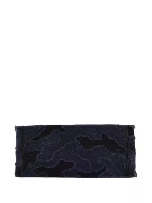 Dior Camouflage Embroidered Canvas Large Tote Bag - Blue