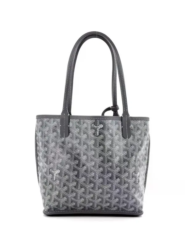 Goyard Anjou Reversible Tote Coated Canvas Mini Satchel - Grey