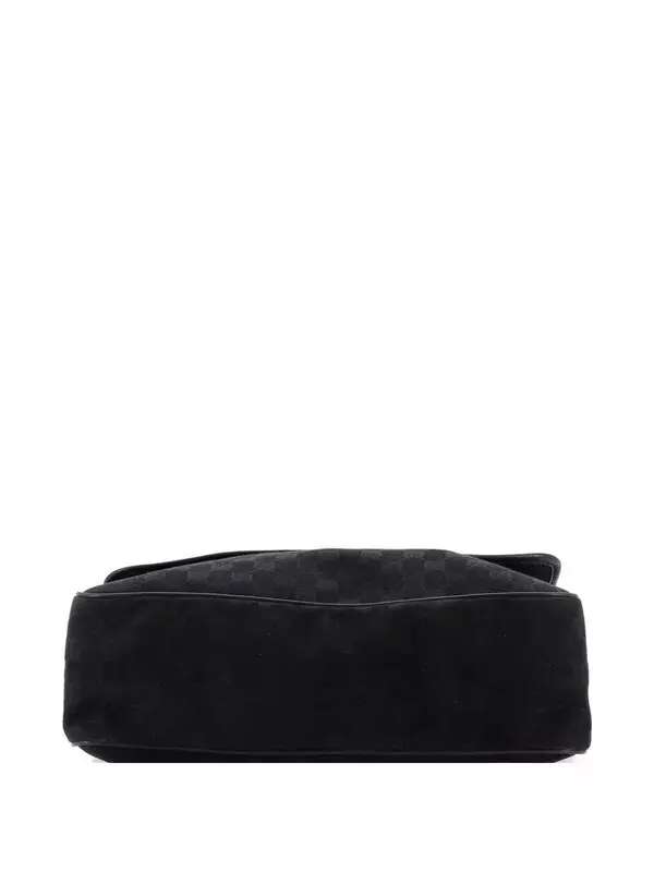 Gucci Web Strap Flap Messenger Gg Canvas Medium - Black