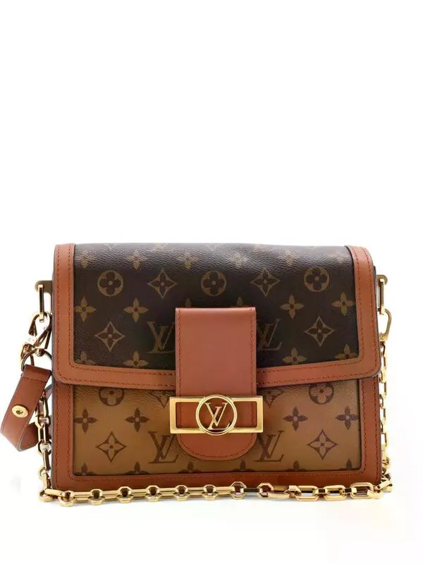 LOUIS VUITTON Dauphine Reverse Monogram Canvas Mm Shoulder Bag - Brown