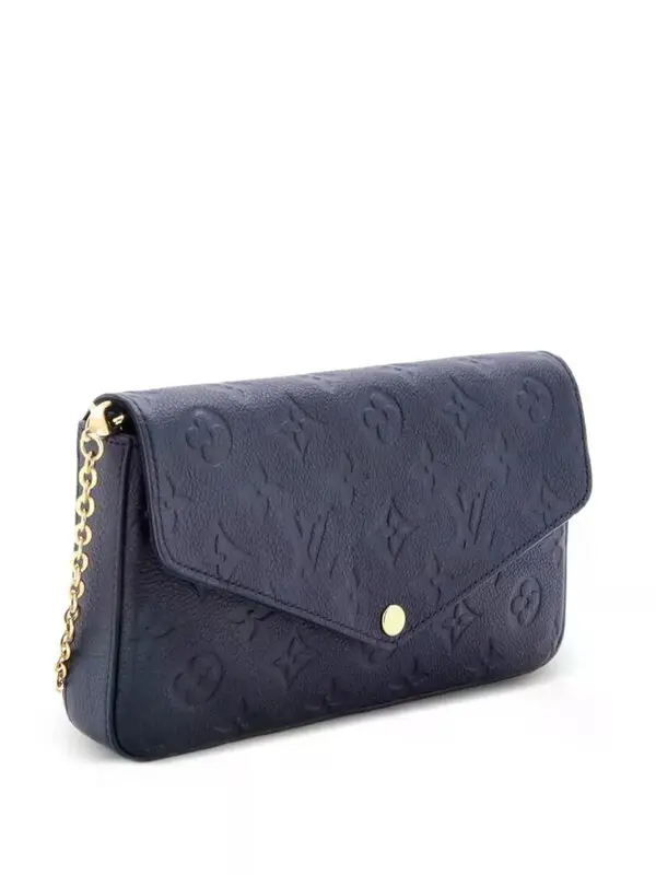 LOUIS VUITTON Felicie Pochette Monogram Empreinte Leather - Blue