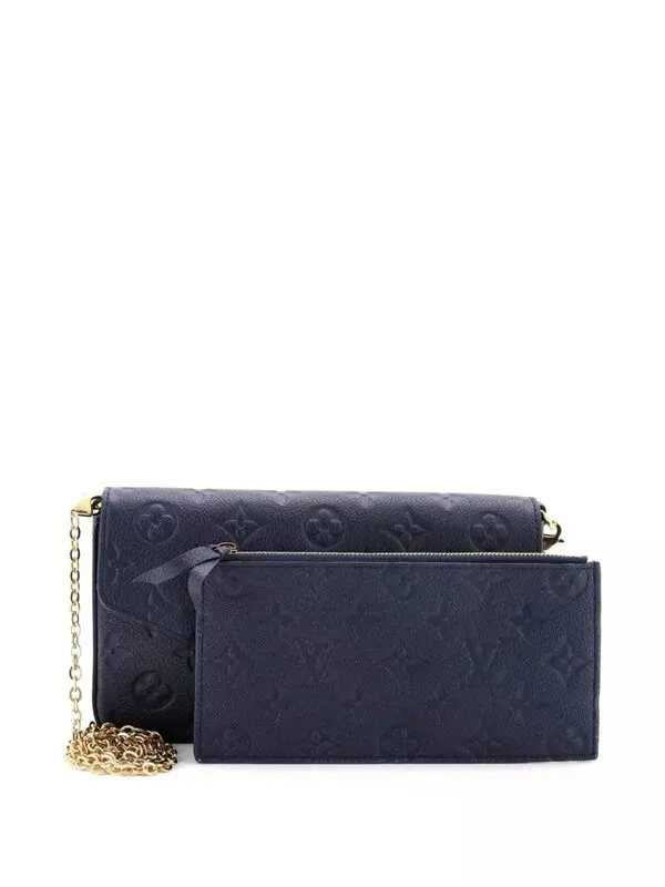 LOUIS VUITTON Felicie Pochette Monogram Empreinte Leather - Blue