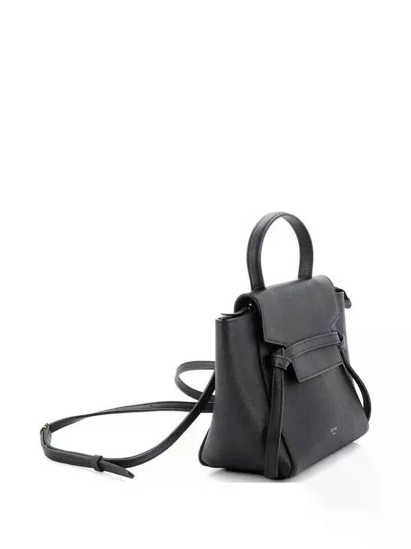 Celine Belt Bag Textured Leather Nano Shoulder Bag - Black