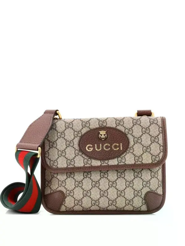 Gucci Neo Vintage Flap Messenger Gg Coated Canvas Small Crossbody Bag - Brown