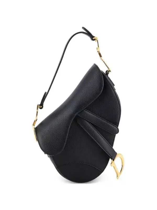 Dior Saddle Handbag Leather Mini Shoulder Bag - Black