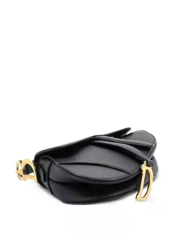 Dior Saddle Handbag Leather Mini Shoulder Bag - Black