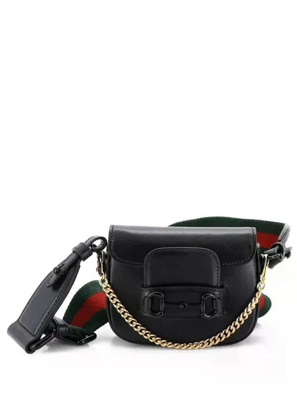 Gucci Horsebit 1955 Flap Wallet With Strap - Black