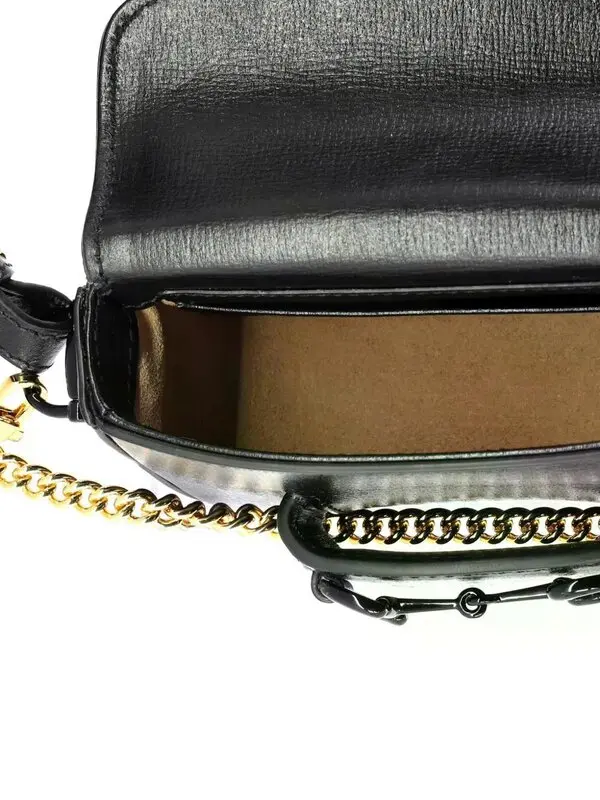 Gucci Horsebit 1955 Flap Wallet With Strap - Black