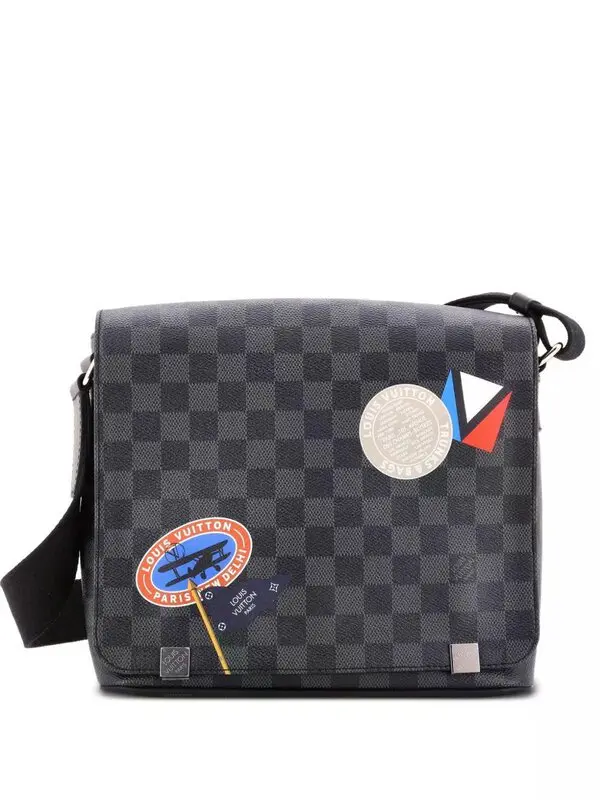 LOUIS VUITTON District Messenger Bag Limited Edition Damier Graphite League Pm - Black