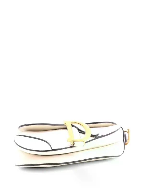 Dior Saddle Handbag Leather Mini Shoulder Bag - White