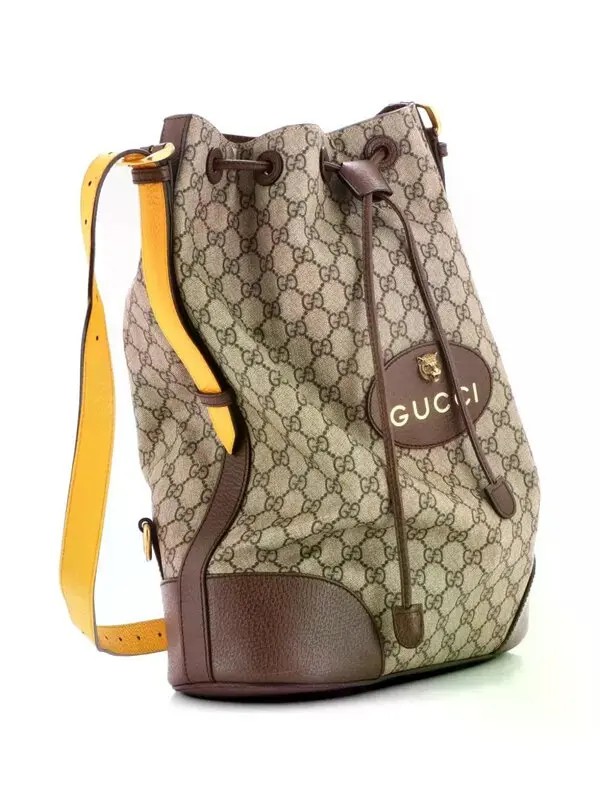 Gucci Neo Vintage Drawstring Bucket Gg Coated Canvas Large Backpack