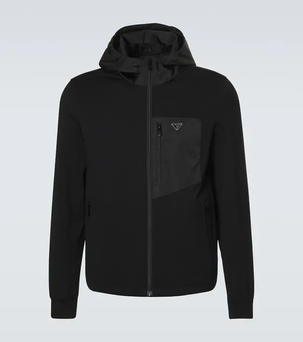 Prada Re-nylon And Cotton-blend Hoodie