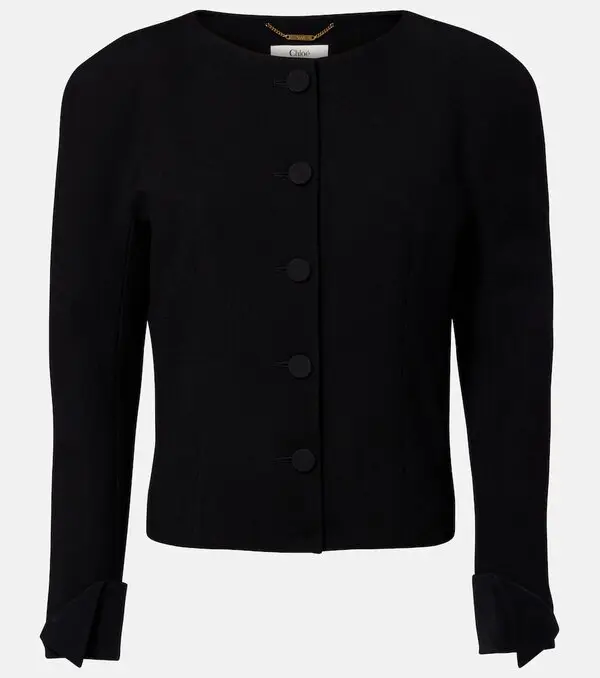 Chloé Virgin Wool Crepe Cardigan