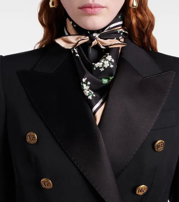 Dolce & Gabbana Floral Silk Twill Scarf