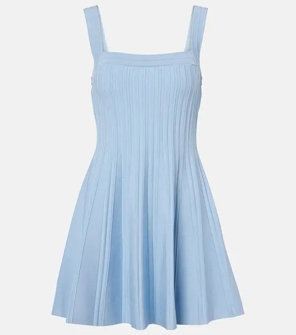 Simkhai Indie Ribbed-knit Minidress - Blue