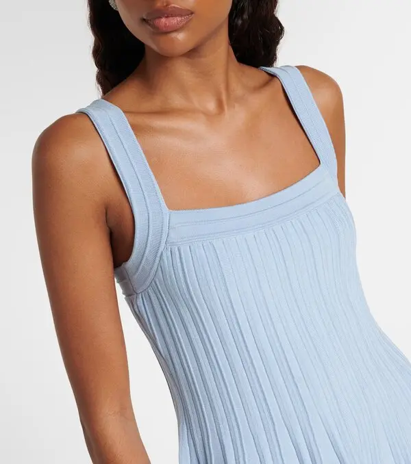 Simkhai Indie Ribbed-knit Minidress - Blue