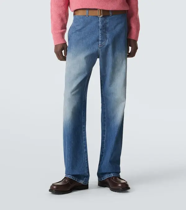Plan C Belted Straight Jeans