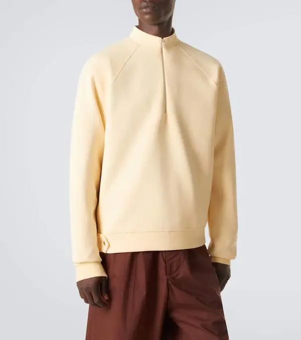 Plan C Cotton-blend Half-zip Sweatshirt