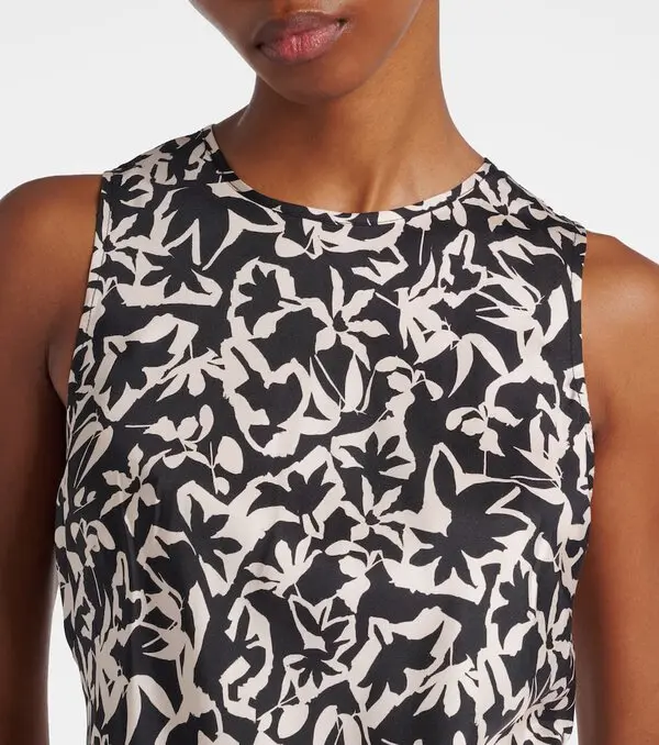 Asceno Valencia Printed Silk Twill Maxi Dress
