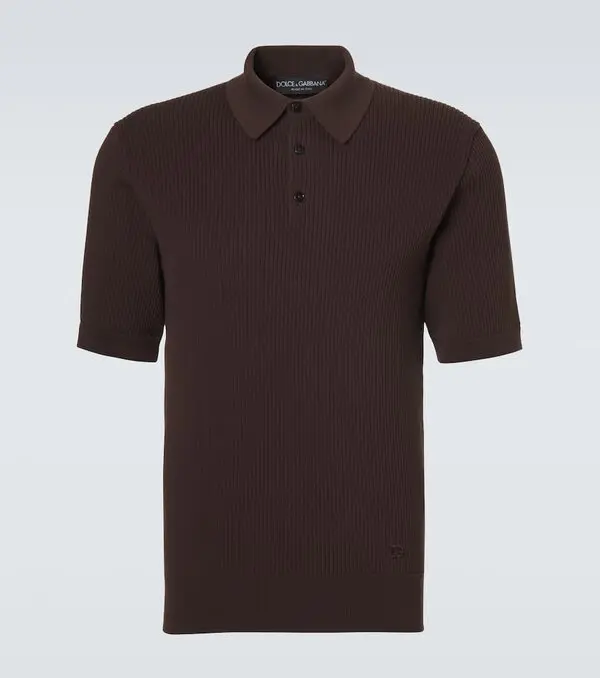 Dolce & Gabbana Ribbed-knit Cotton Polo Sweater